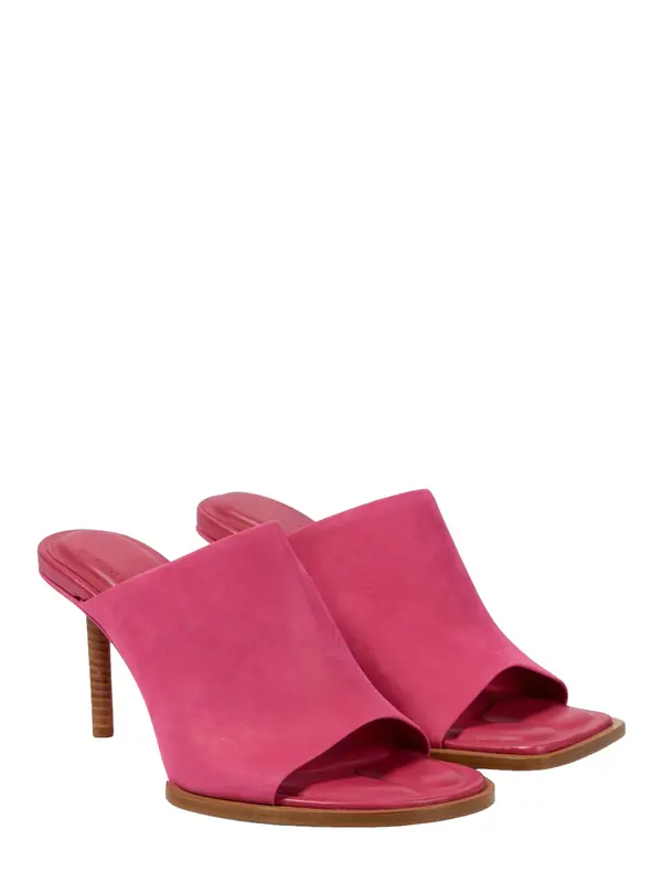 Jacquemus Les Mules Rond Carré Suede Mules - Pink