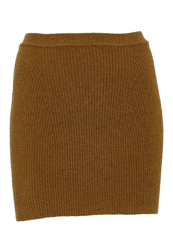Wardrobe.NYC Ribbed-knit Mini Skirt - Black
