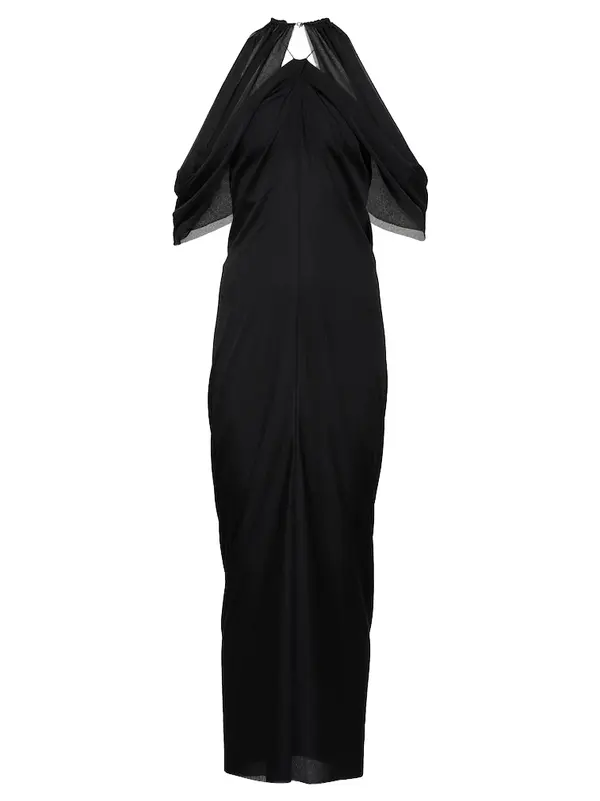 JW Anderson Off-shoulder Draped Midi Dress - Black