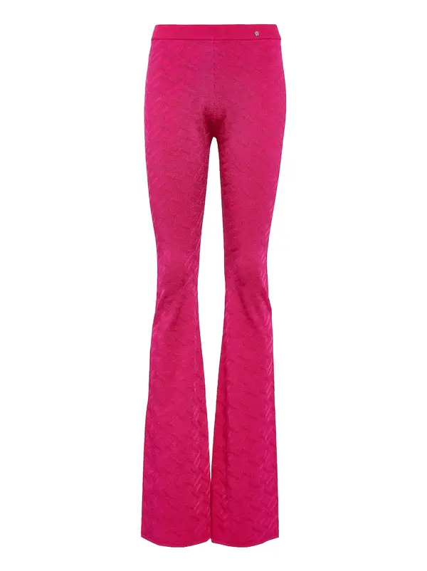 Versace La Greca High-rise Flared Pants - Pink