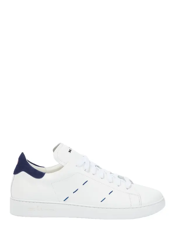 Kiton Stitched Leather Sneakers - White