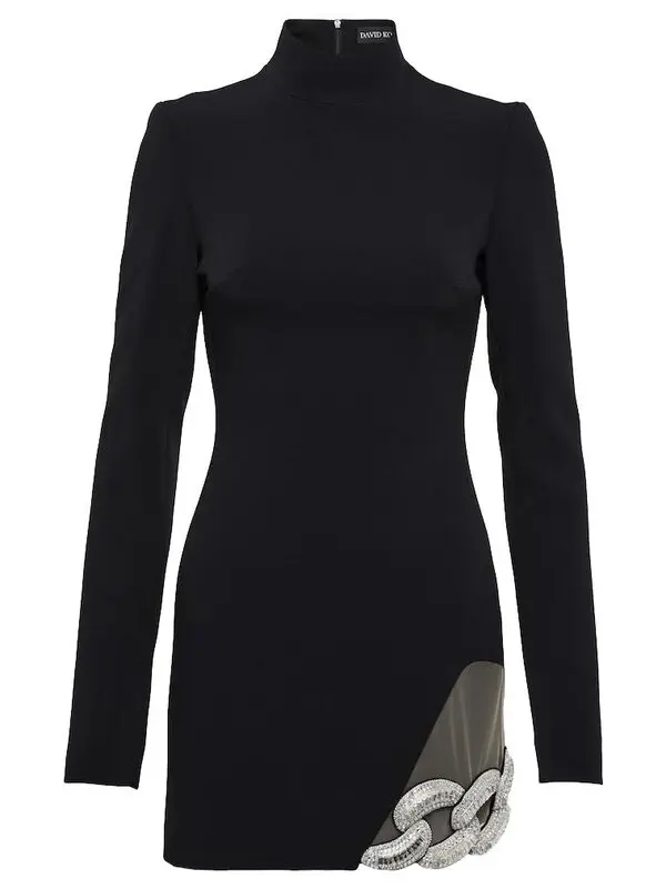 David Koma Embellished Bodycon Minidress - Black