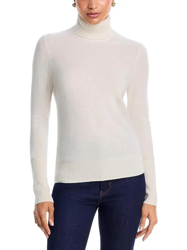 Aqua Cashmere Turtleneck Sweater - Ivory
