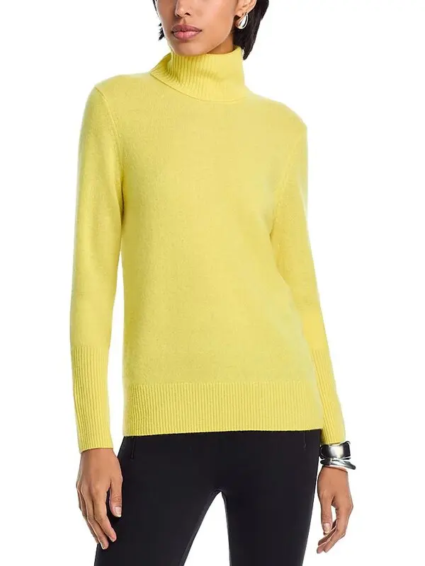 Aqua Cashmere Turtleneck Sweater - Limoncello