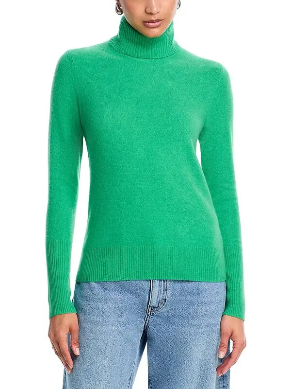 Aqua Cashmere Turtleneck Sweater - Verte