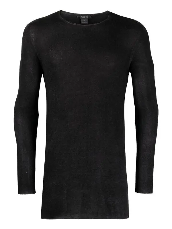 Avant Toi Fine-knit Cashmere Top - Black