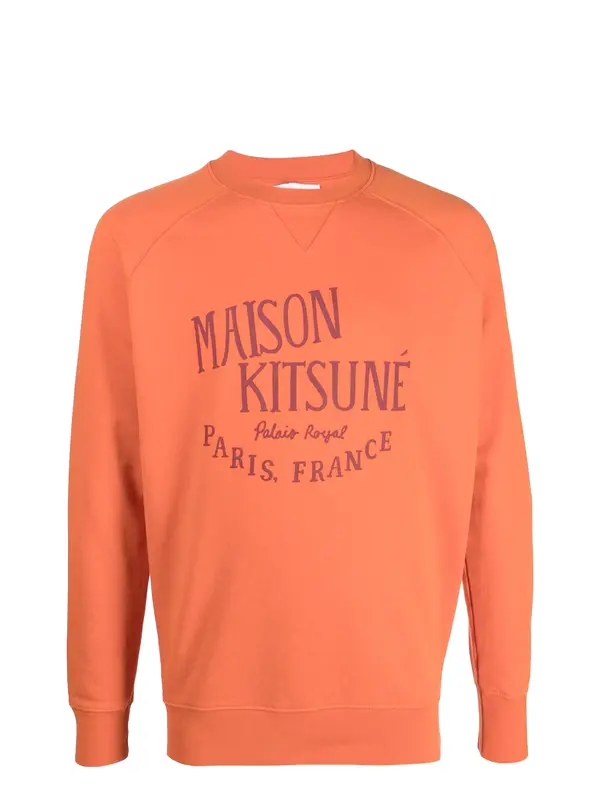 Maison Kitsuné Logo-print Cotton Sweatshirt - Orange