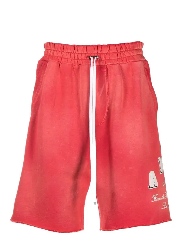 Amiri Logo-print Drawstring-waistband Cotton Shorts - Red