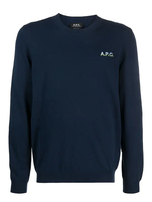 A.p.c. Alois Logo-embroidered Jumper - Blue
