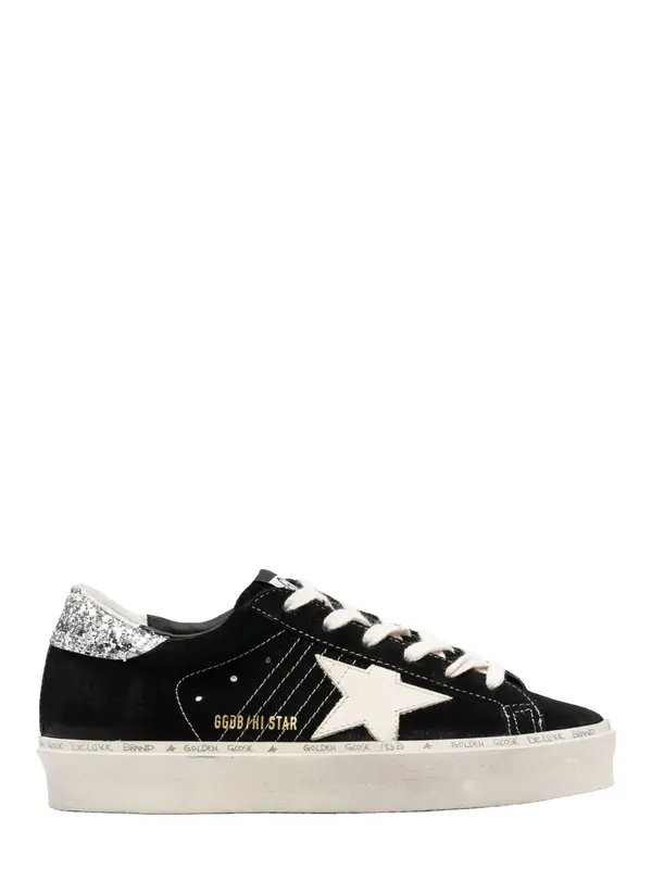 GOLDEN GOOSE Hi Star Glitter Suede Sneakers - Black
