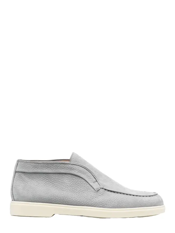Santoni Tonal-stitching Leather Loafers - Grey