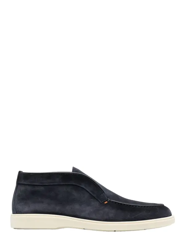 Santoni Tonal-stitching Leather Loafers - Blue