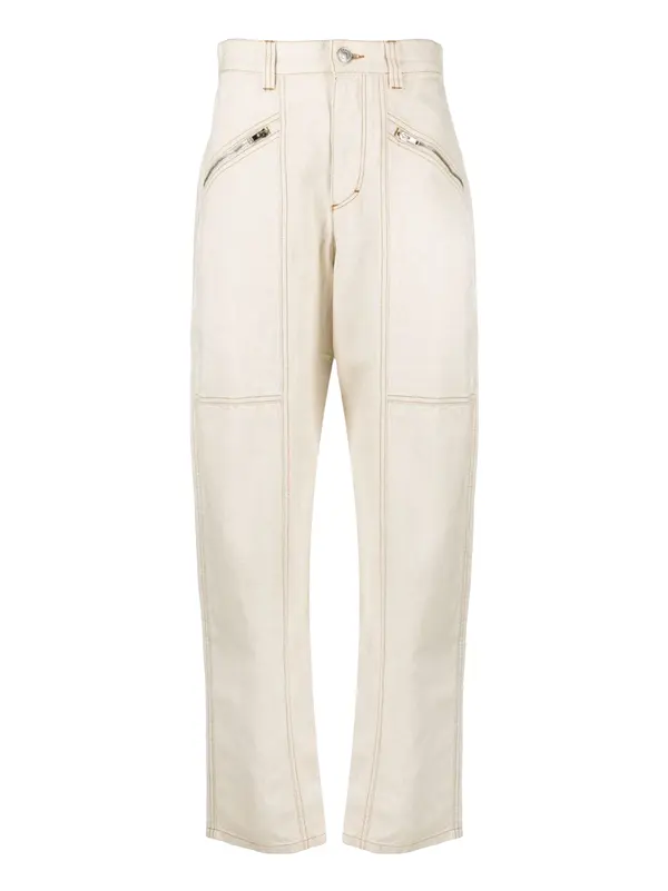 Isabel Marant Fanny Straight-leg Cargo Trousers - Neutrals