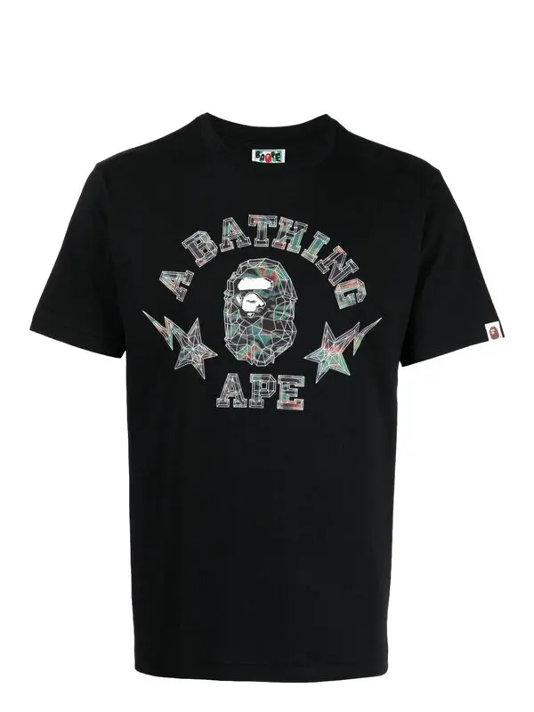 A BATHING APE Logo-print Cotton T-shirt - Black