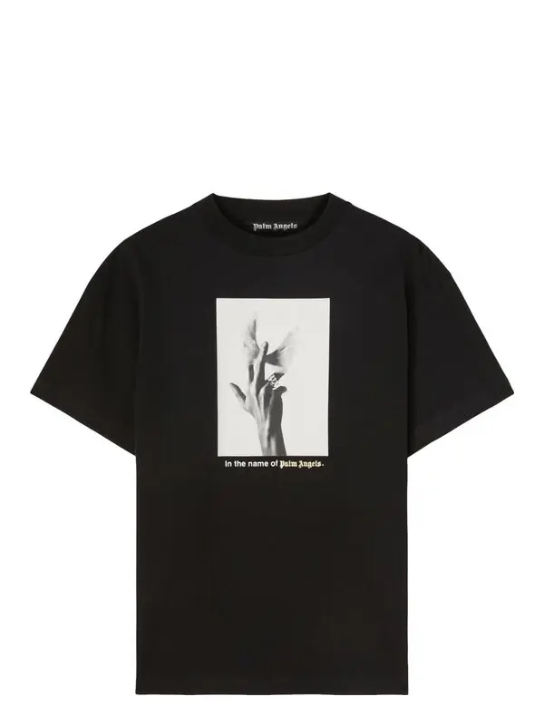 Palm Angels Wings Graphic-print Cotton T-shirt - Black