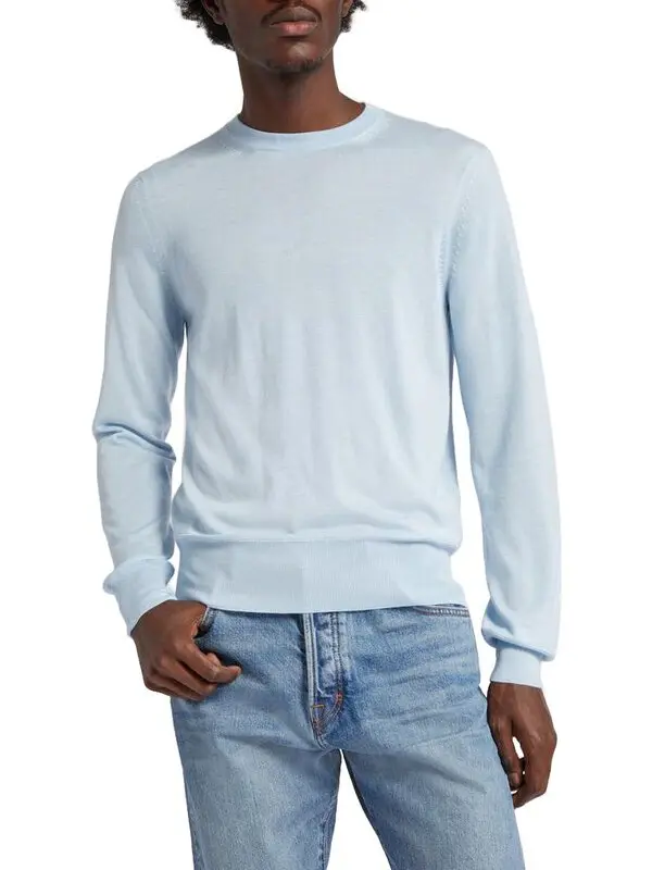 TOM FORD Cashmere And Silk Crewneck Sweater - Sky Blue