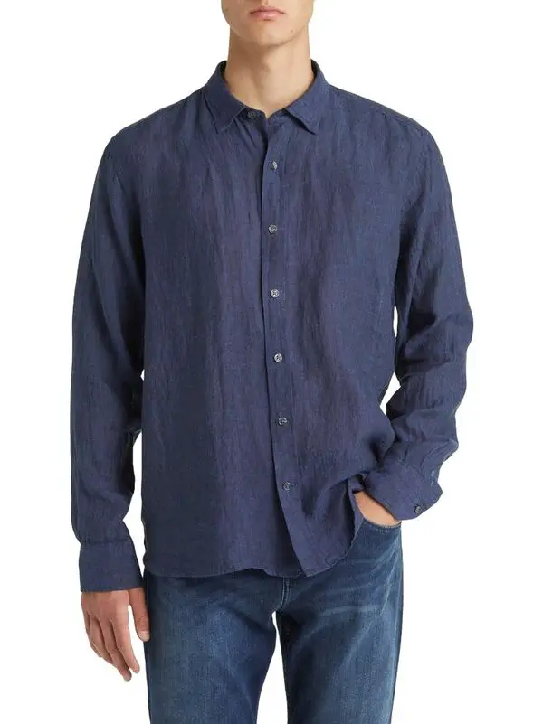 34 Heritage Linen Chambray Button-up Shirt - Indigo