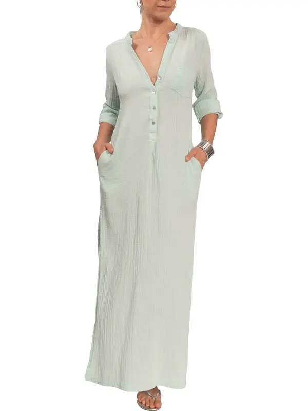 EVERYDAY RITUAL Tracey Cotton Caftan - Mint