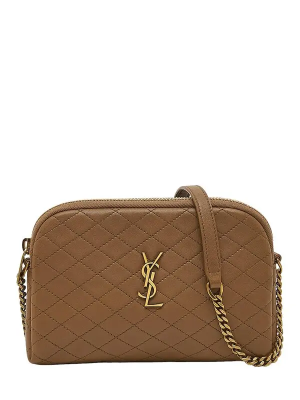 Saint Laurent Gaby Shoulder Bag In Quilted Leather - Dark Cork