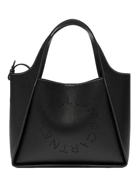 Stella McCartney Logo Grainy Alter Mat Crossbody Bag - Black