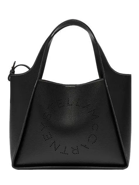 Stella McCartney Logo Grainy Alter Mat Crossbody Bag - Black