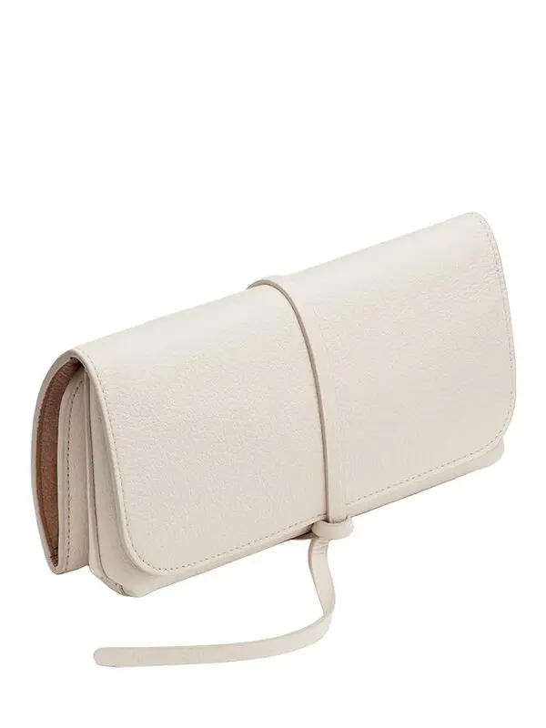 Cuyana Leather Travel Beauty Roll - Ecru