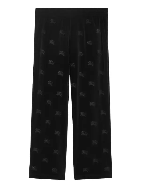 Burberry Monogram Velvet Jogger Pants - Black
