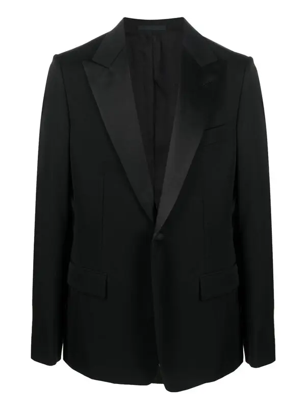 LANVIN Single-breasted Wool Tuxedo Jacket - Black