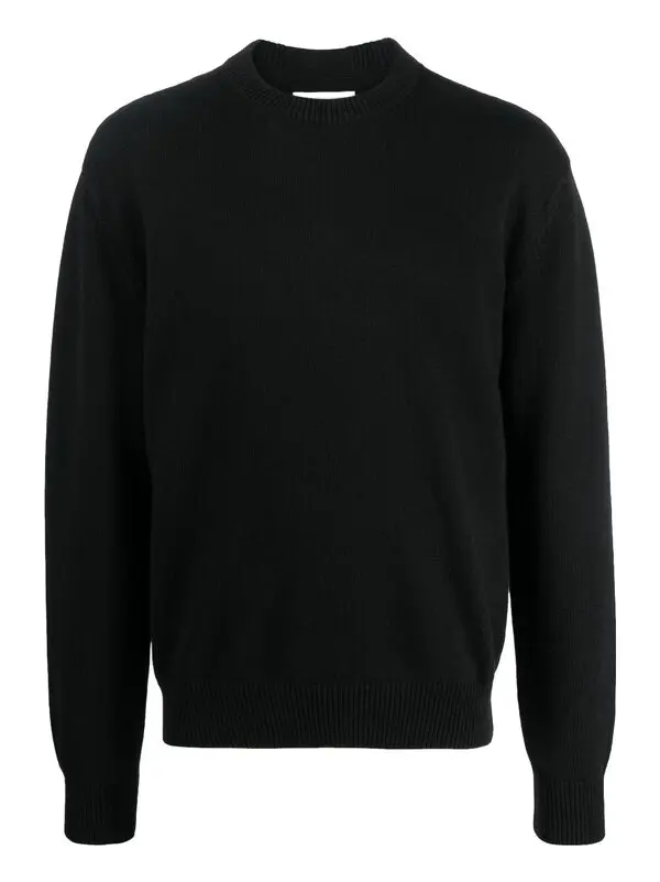 JIL SANDER Crew-neck Knitted Jumper - Black