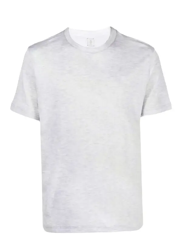Eleventy Double-layer Trim Cotton T-shirt - Grey