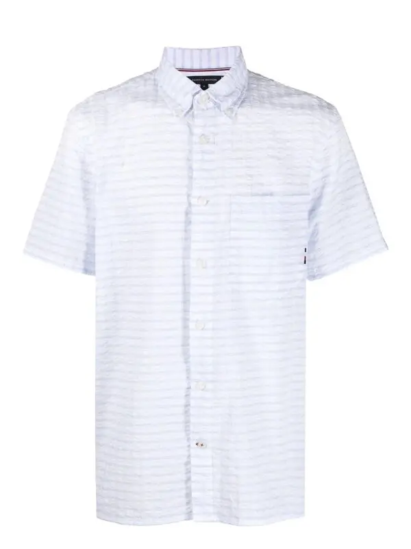 Tommy Hilfiger Textured Short-sleeve Shirt - White