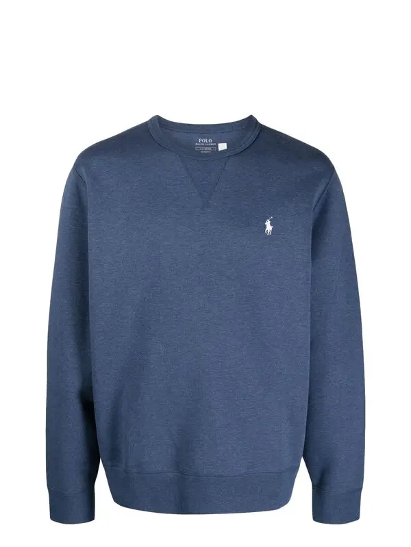 Polo Ralph Lauren Logo-embroidered Fine-knit Sweatshirt - Blue