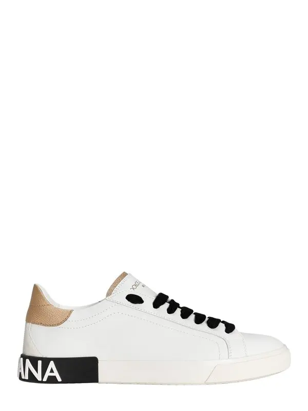 Dolce & Gabbana Portofino Vintage Calfskin Sneakers - White