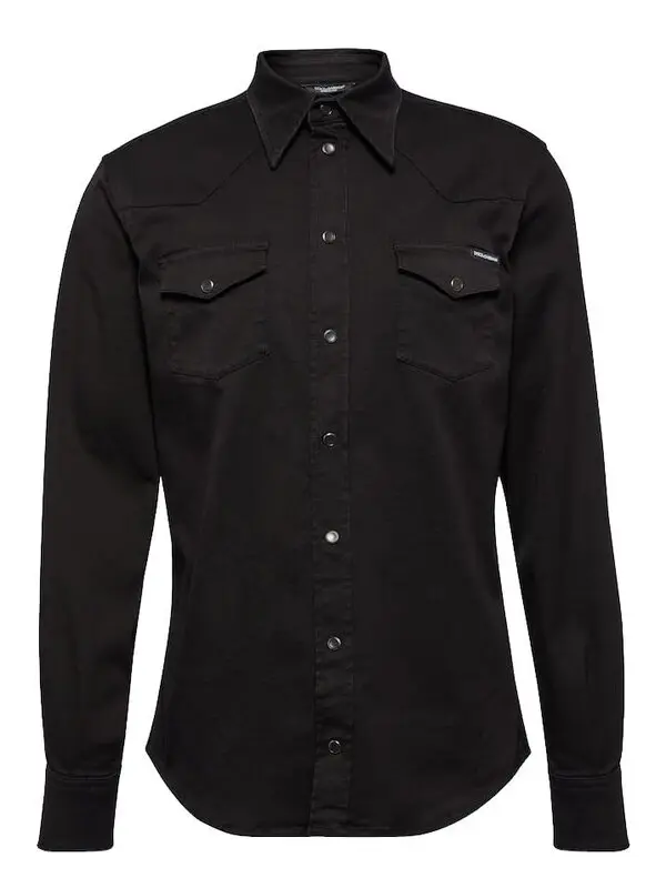 Dolce & Gabbana Embroidered Cotton-blend Shirt - Black