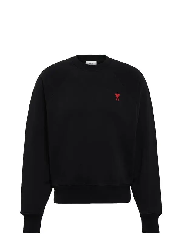 Ami De Cœur Cotton Jersey Sweatshirt - Black