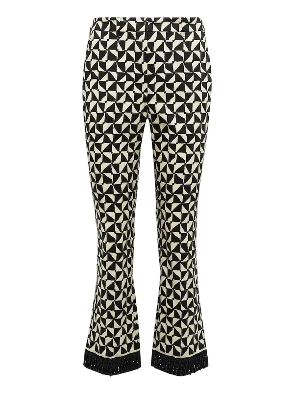 Max Mara Nereo Printed Cropped Pants - Black