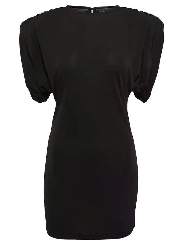 Wardrobe.NYC Ruched Jersey Mini Dress - Black