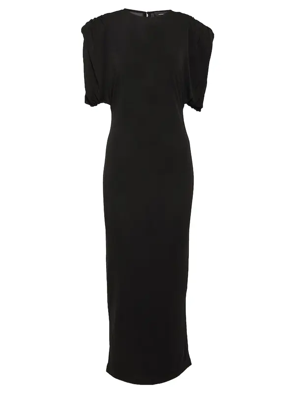 Wardrobe.NYC Ruched Jersey Midi Dress - Black