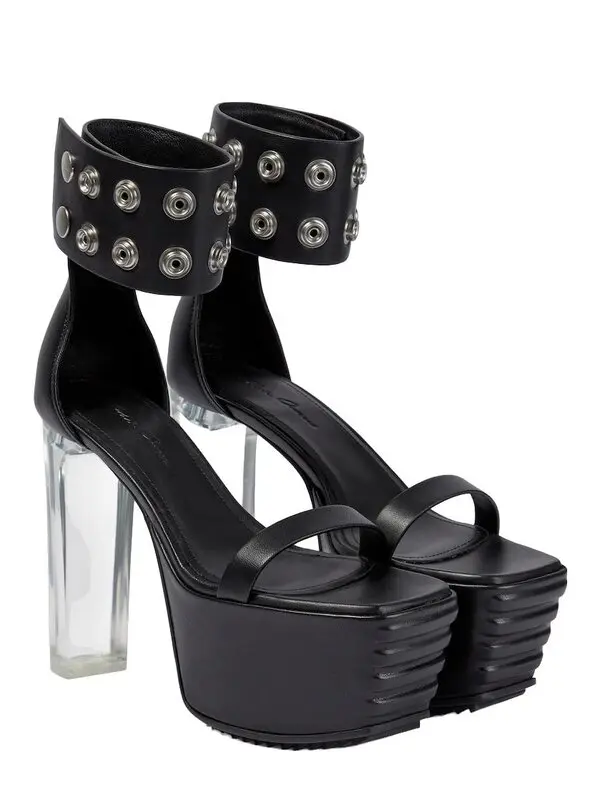 Rick Owens Minimal Grill Platform Sandals - Black