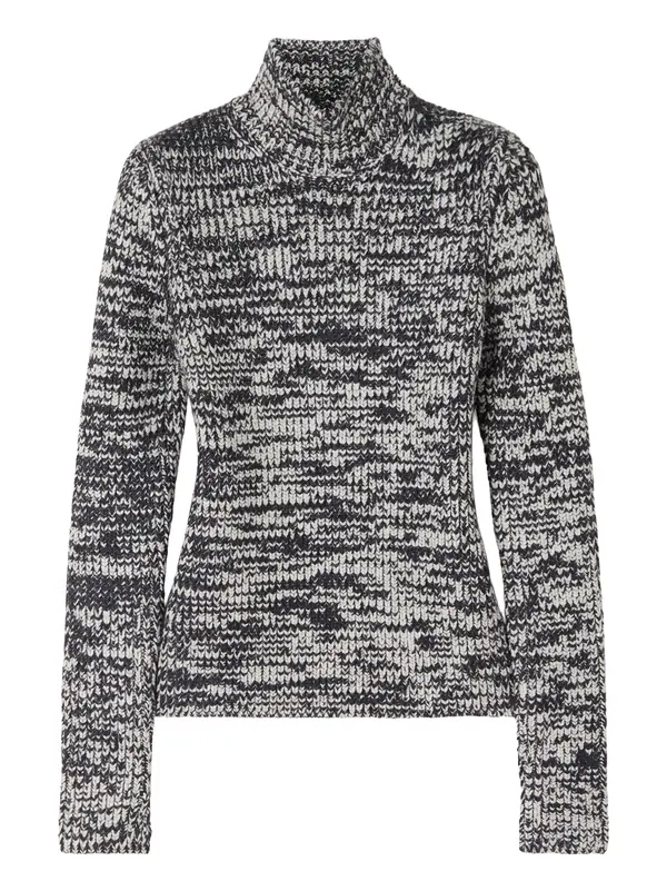 TOM FORD Two-tone Wool And Silk-blend Turtleneck Sweater - Gray