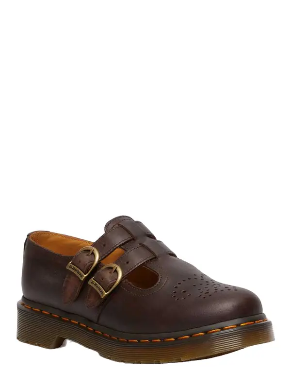 Dr. Martens 8065 Crazy Horse Leather Mary Jane Shoes - Brown