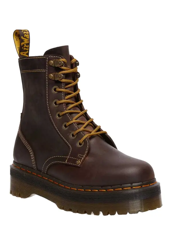 Dr. Martens Jadon Crazy Horse Platform Boots - Brown