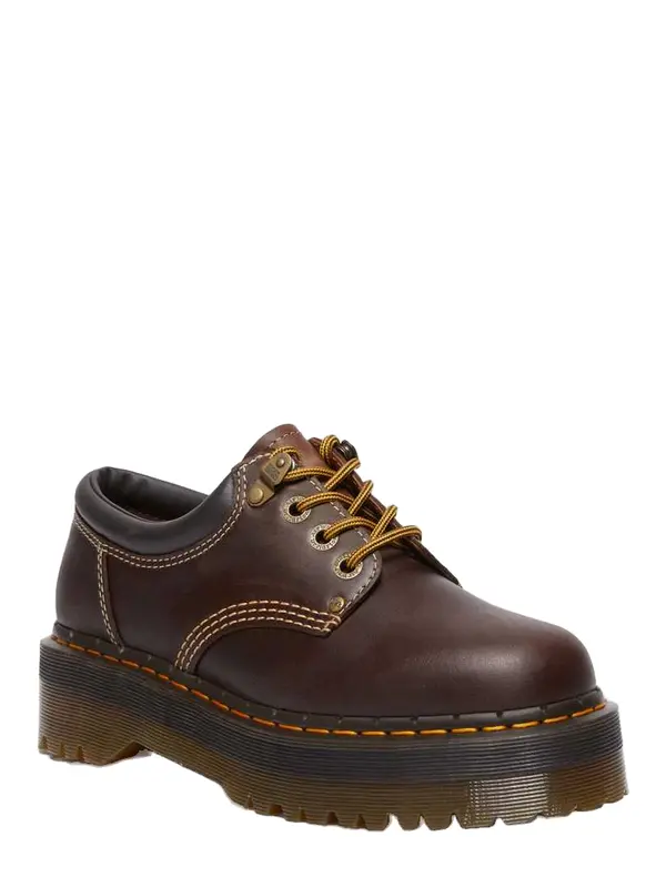 Dr. Martens 8053 Crazy Horse Leather Platform Shoes - Brown