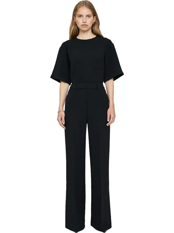 ANINE BING Lyra Houndstooth Trouser - Black