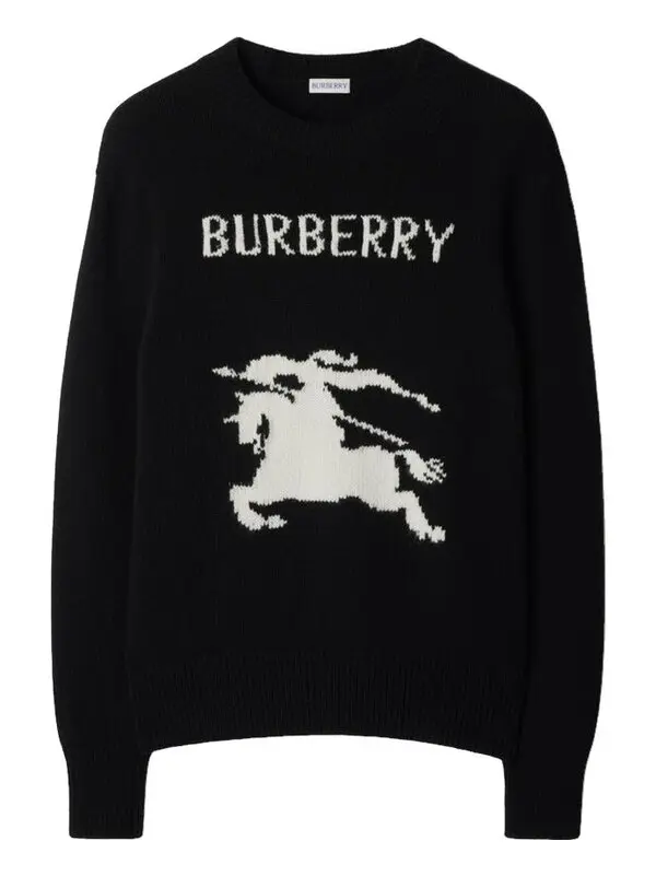 Burberry Equestrian Knight Wool Cashmere Sweater - Black