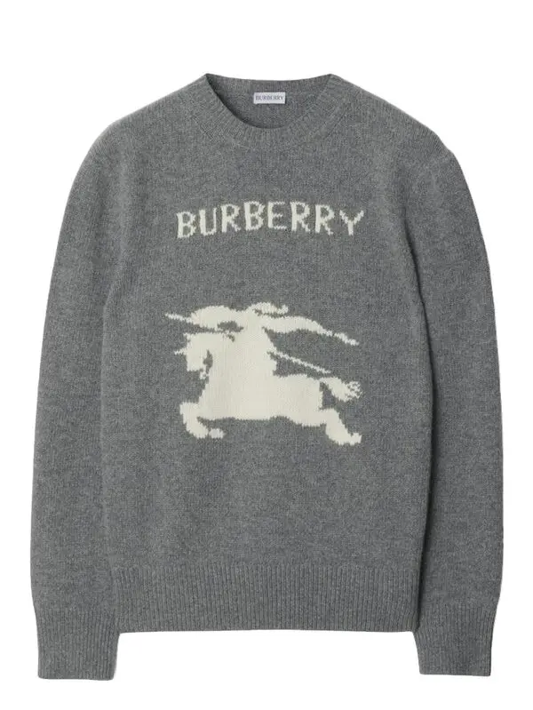 Burberry Equestrian Knight Wool Cashmere Sweater - Grey