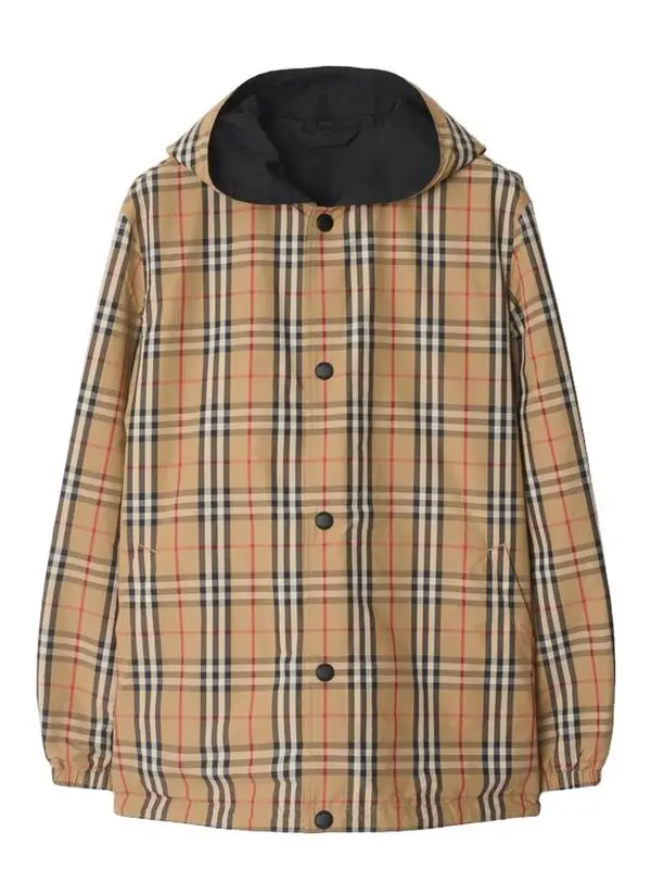 Burberry Reversible Check Nylon Hooded Jacket - Archive Beige
