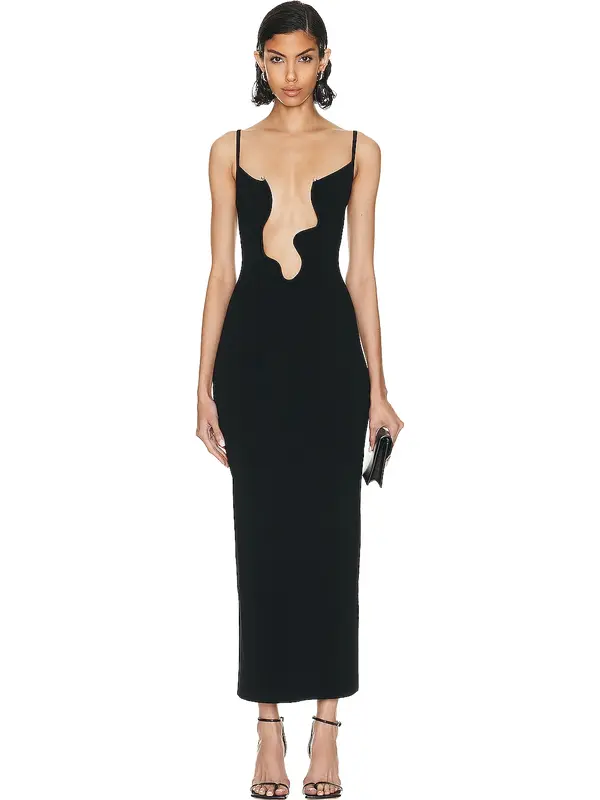 Christopher Esber Salacia Wire Column Dress - Black
