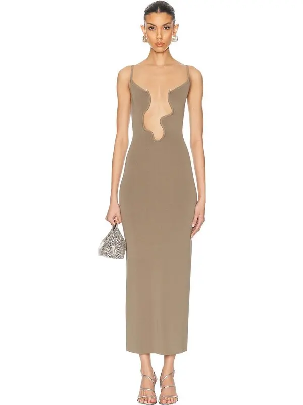 Christopher Esber Salacia Wire Column Dress - Eucalypt