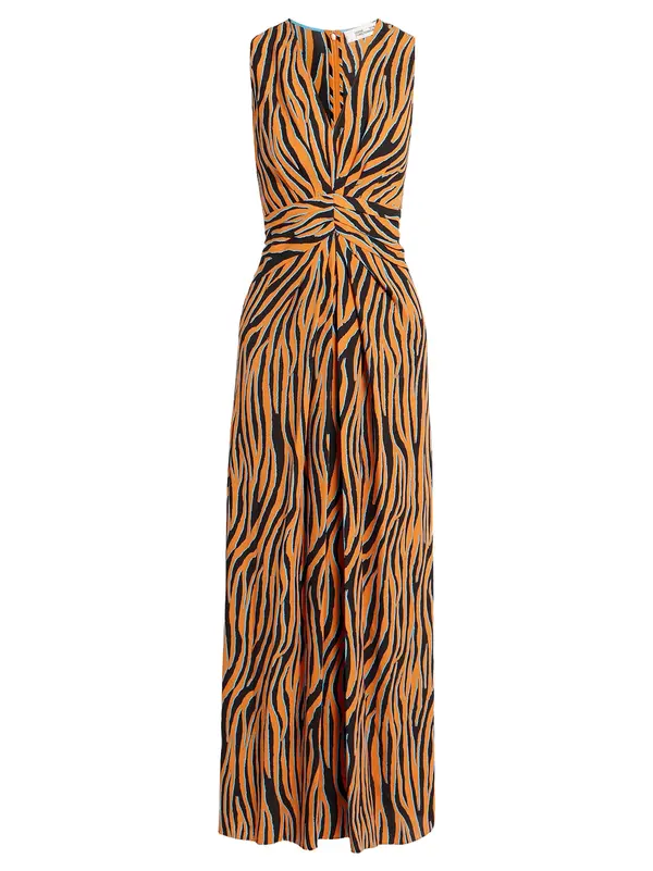 Diane Von Furstenberg Ace Zebra-print Maxi Dress - Orange